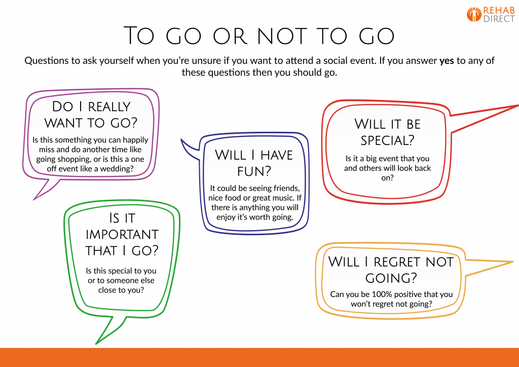 Social Events - To Go or Not to Go? - Rehab Direct